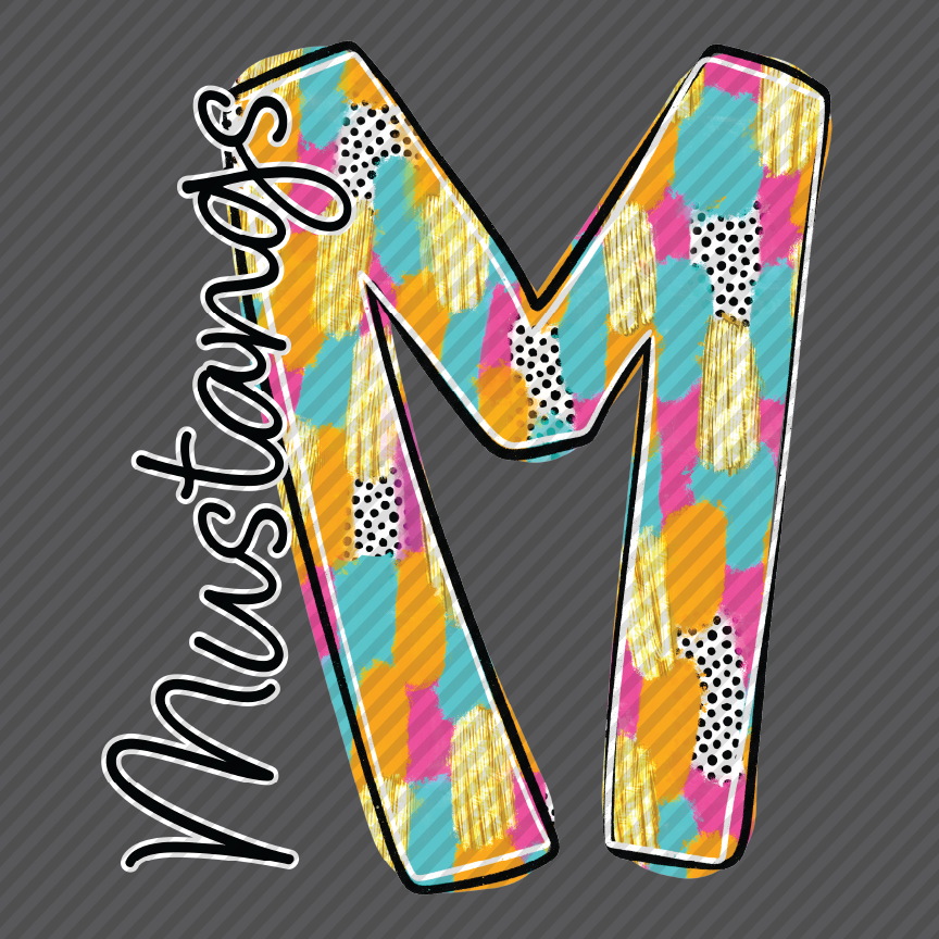M Mustangs colorful – K. Wells Designs